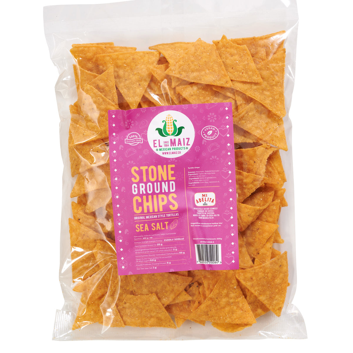 Tortilla Chips EL MAIZ al natural con sal marina 200g MI ADELITA – El ...