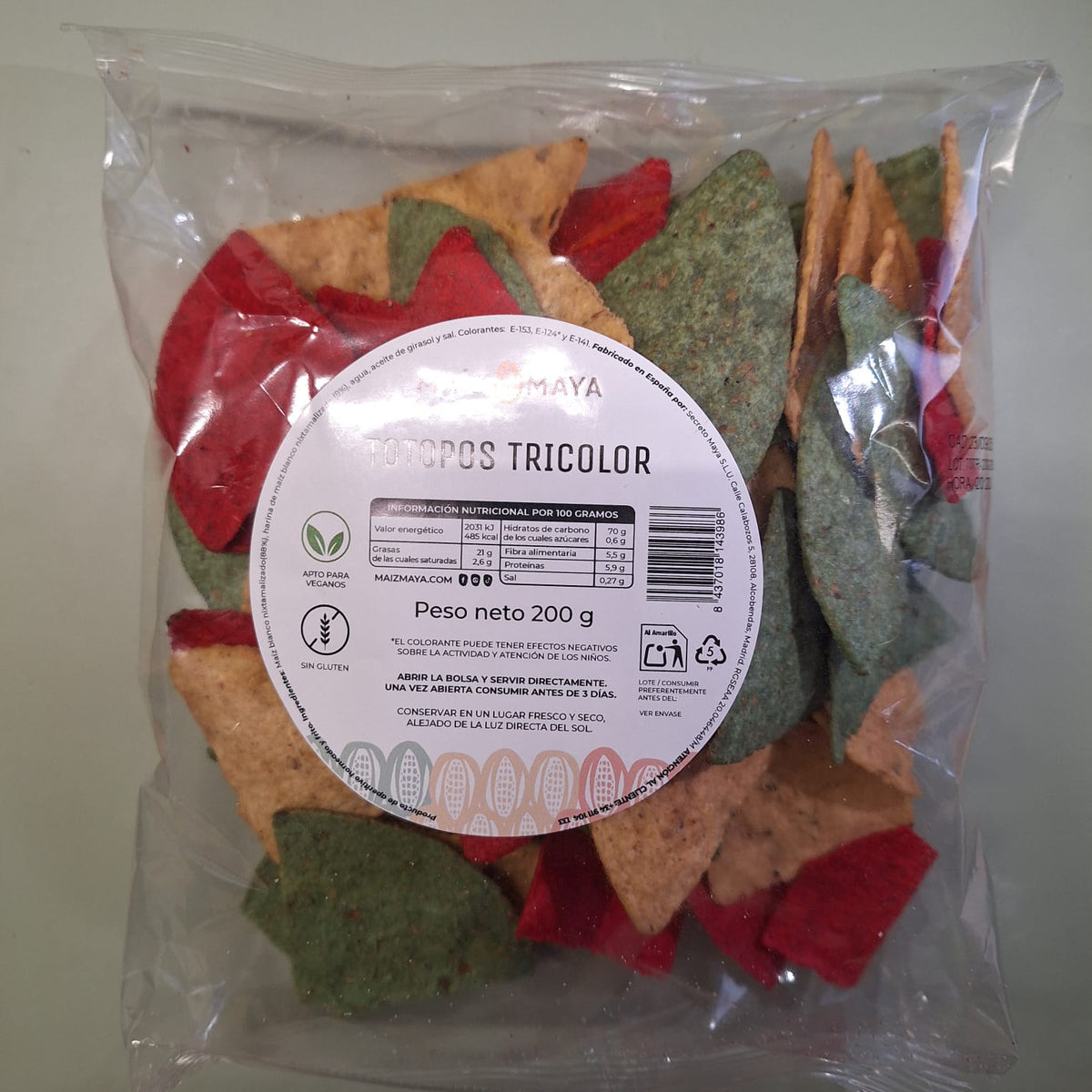 Totopos tricolor - 200 gr - MAÍZ MAYA – El Maíz - Mexican Products GmbH